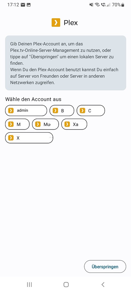 Plex - User account problem - Support - Symfonium support