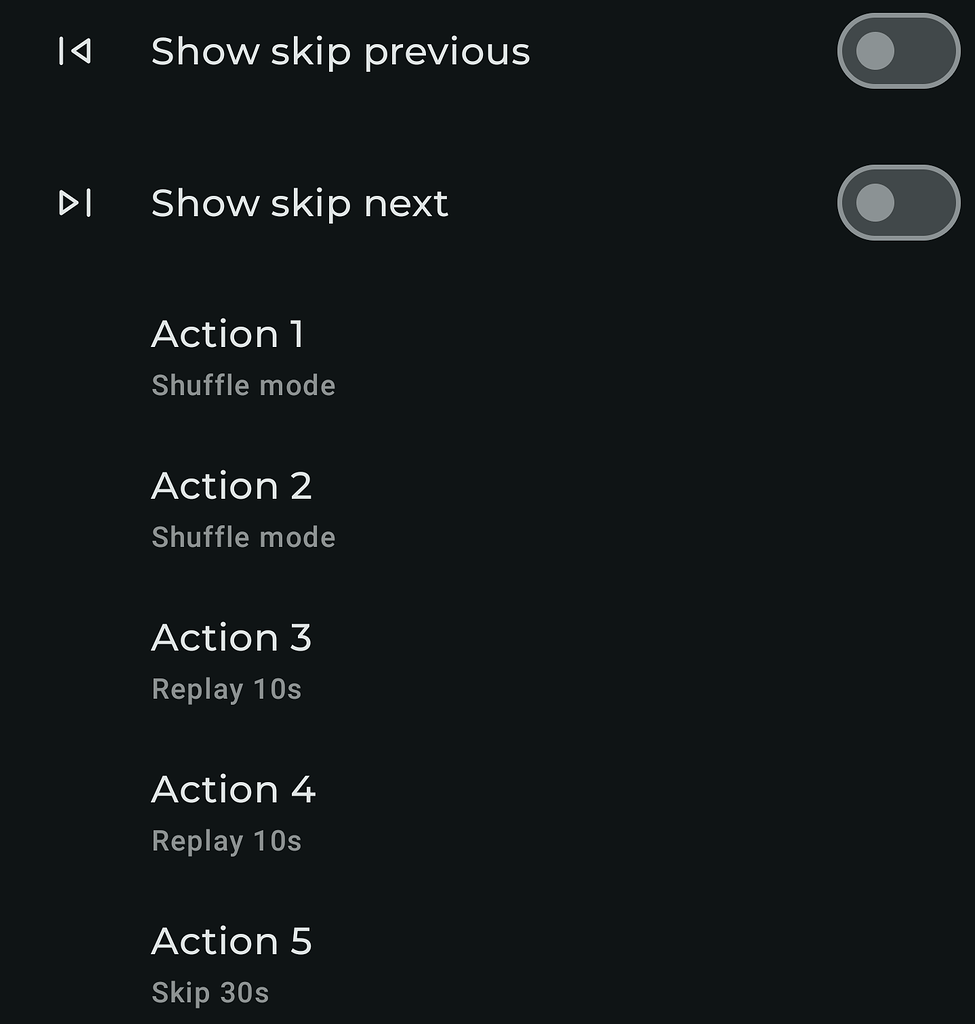 Settings - Playback - Notification/Media session buttons - Wiki - Symfonium support