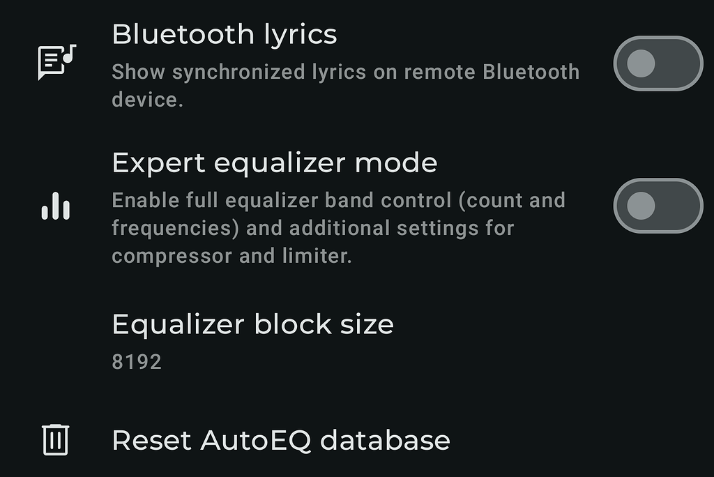 Settings - Playback - Advanced settings - Wiki - Symfonium support