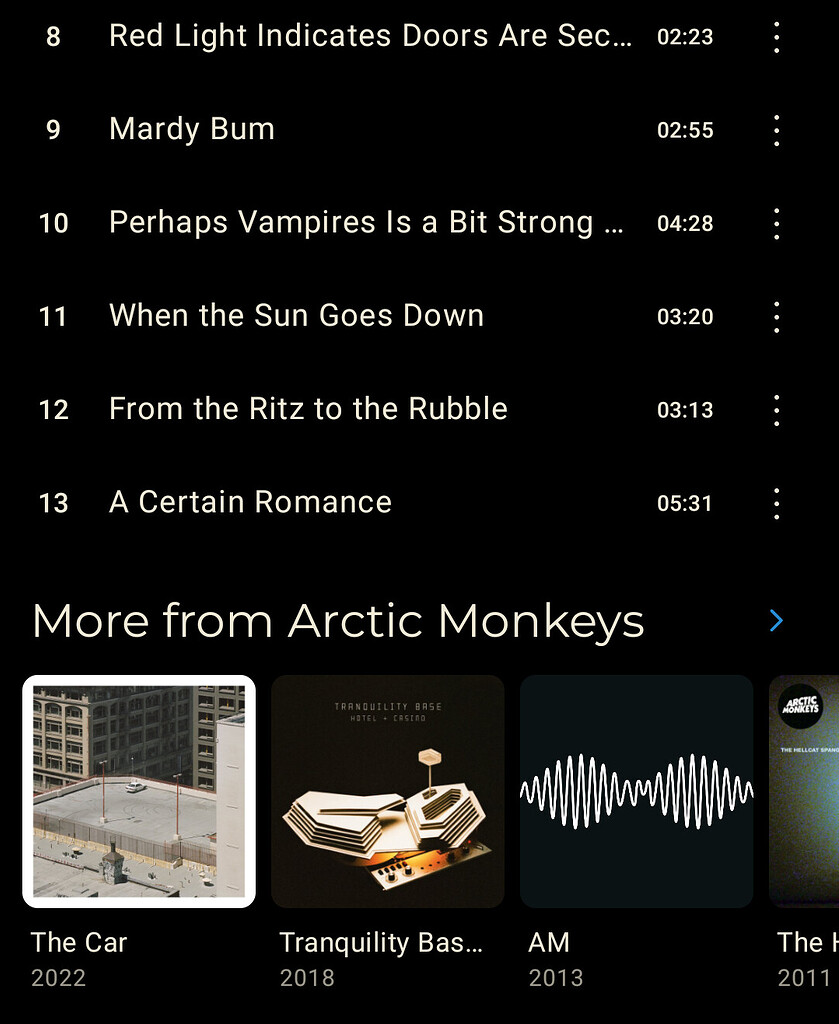 Customization Options For More From Artist Section Feature Requests Symfonium Support