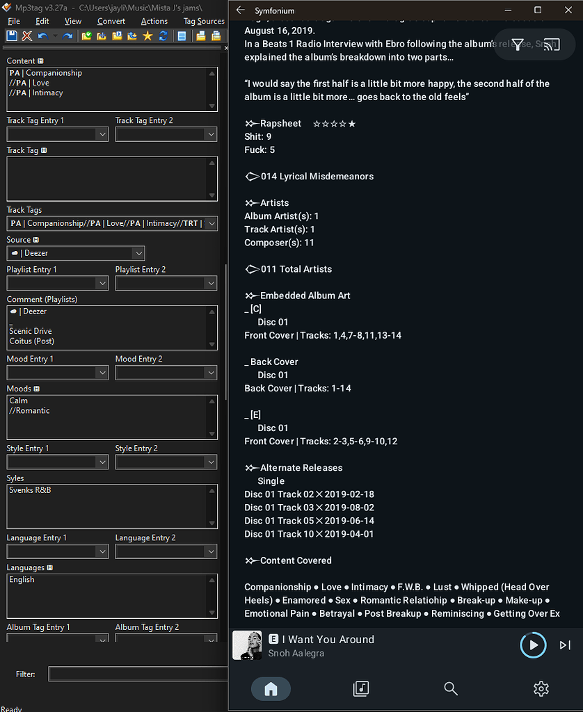Option To Show Track Tags Under Album About Section Feature Requests Symfonium Support